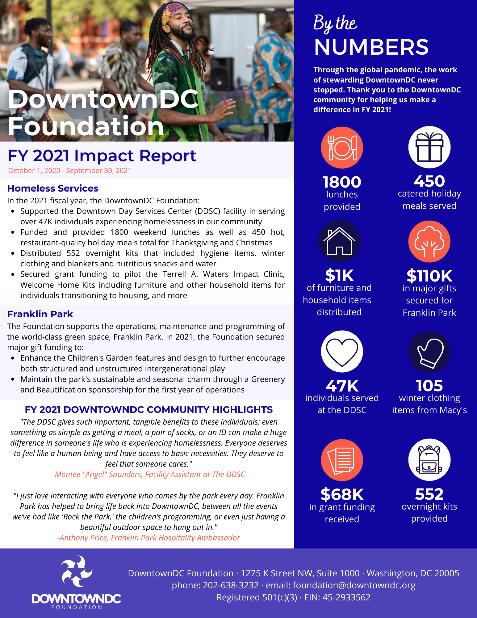 DowntownDC Foundation FY 2021 Impact Report - Downtown DC